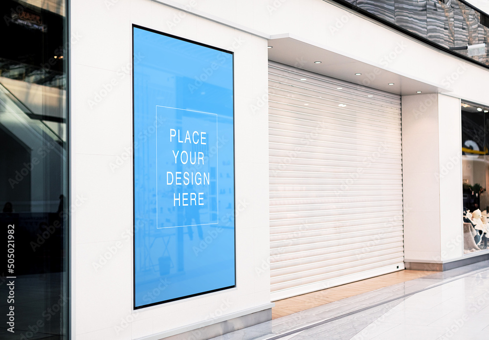 Closed Shopping Store Screen Banner Mock-Up Stock Template | Adobe Stock