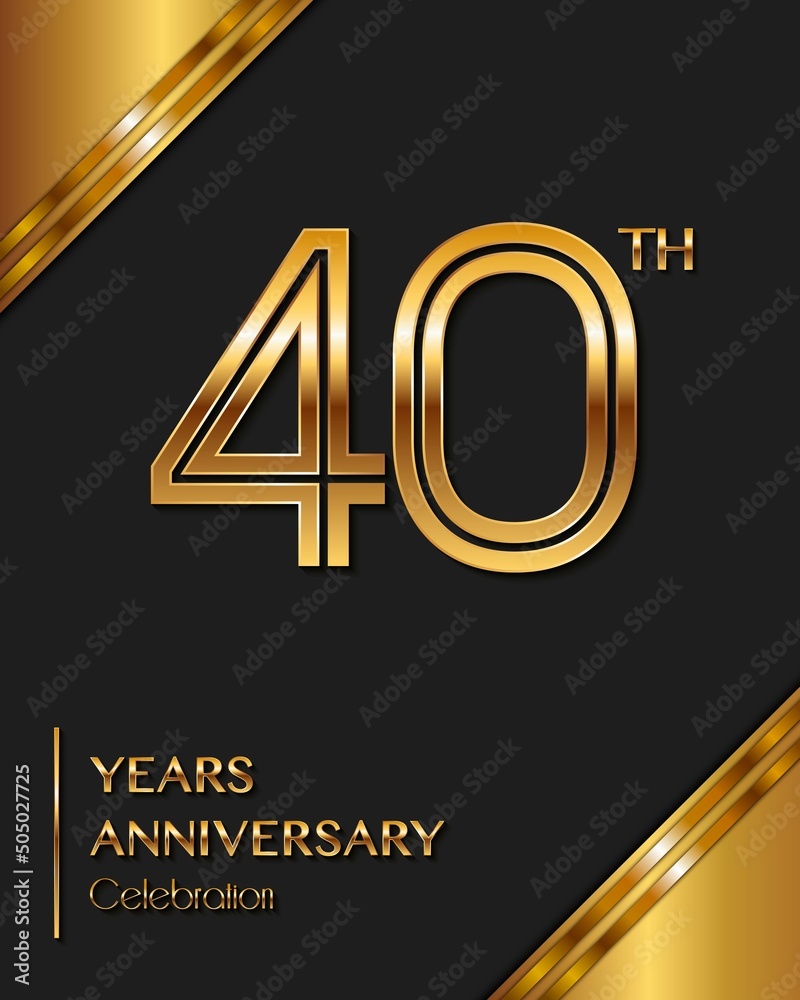 40 Years Anniversary logotype. Anniversary celebration template design ...