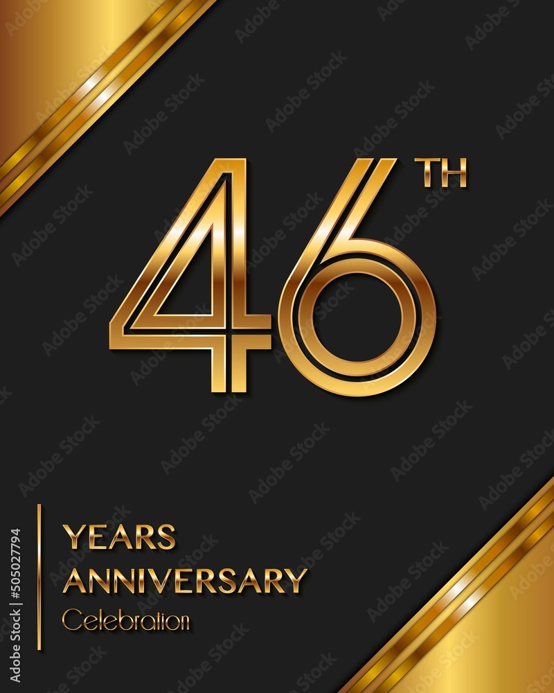 46 Years Anniversary logotype. Anniversary celebration template design ...