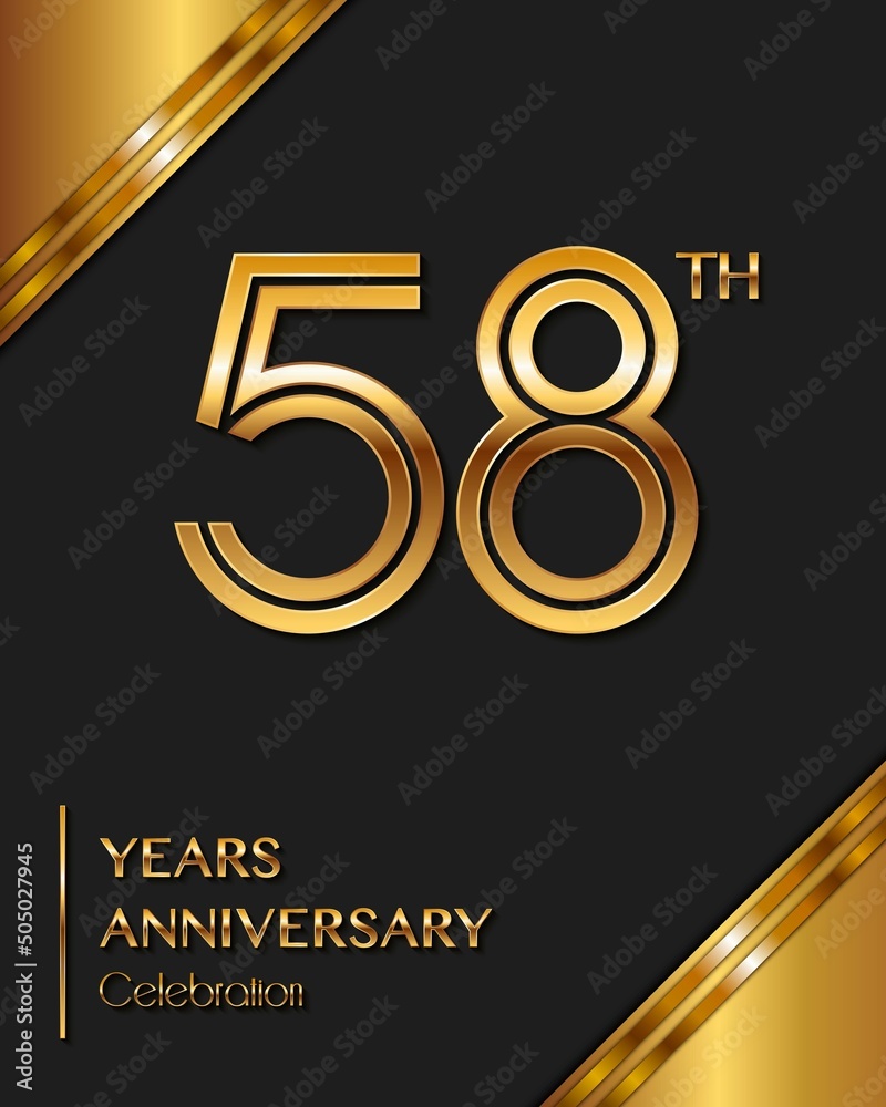 58 Years Anniversary logotype. Anniversary celebration template design ...