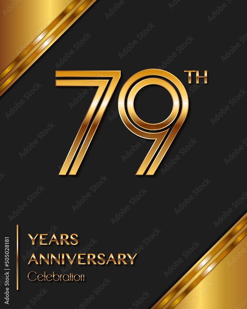 79 Years Anniversary logotype. Anniversary celebration template design for booklet, leaflet ...