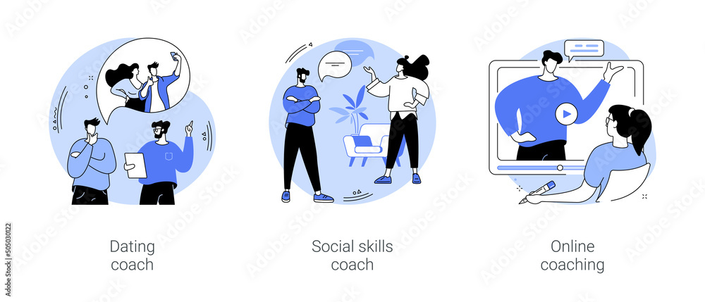 Personal coaching isolated cartoon vector illustrations se Stock Vector ...