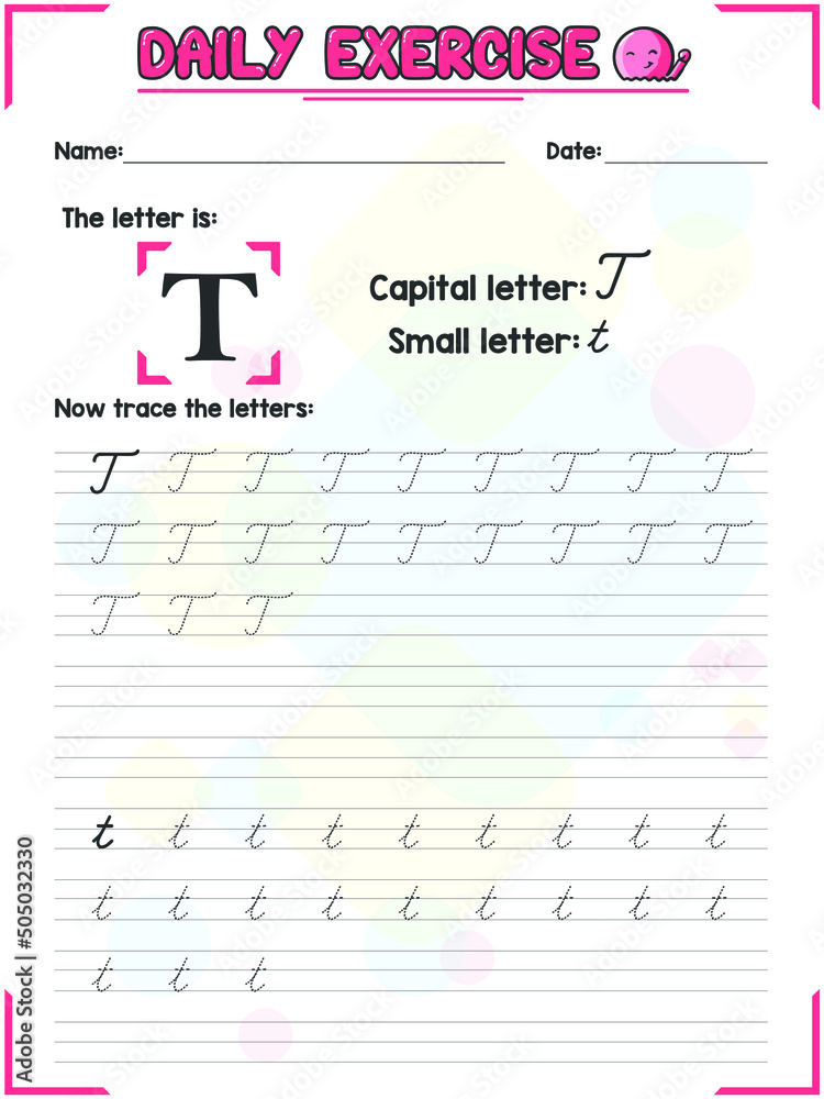 Cursive Alphabet Letter Tracing Practice and Handwriting Exercise for ...