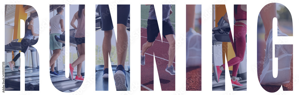 Word RUNNING on white background Stock Photo | Adobe Stock