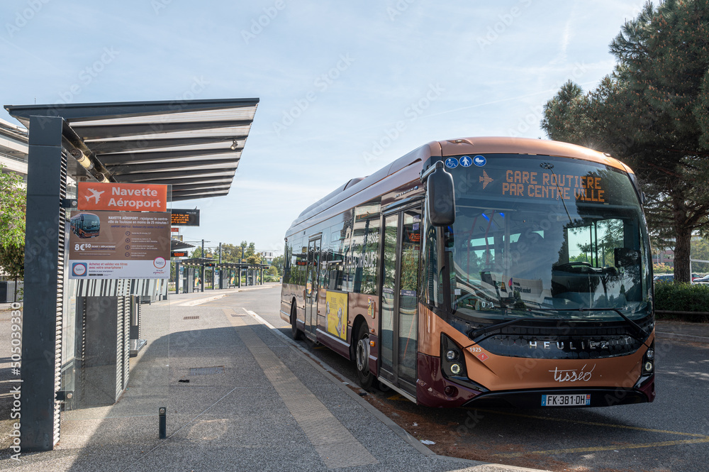 Bus Shutter terminal at Toulouse Blagnac Airport in France in the ...