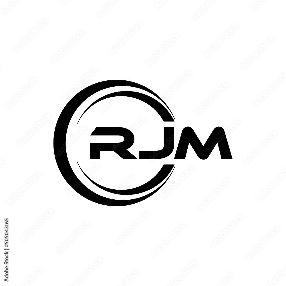 RJM letter logo design with white background in illustrator, vector ...