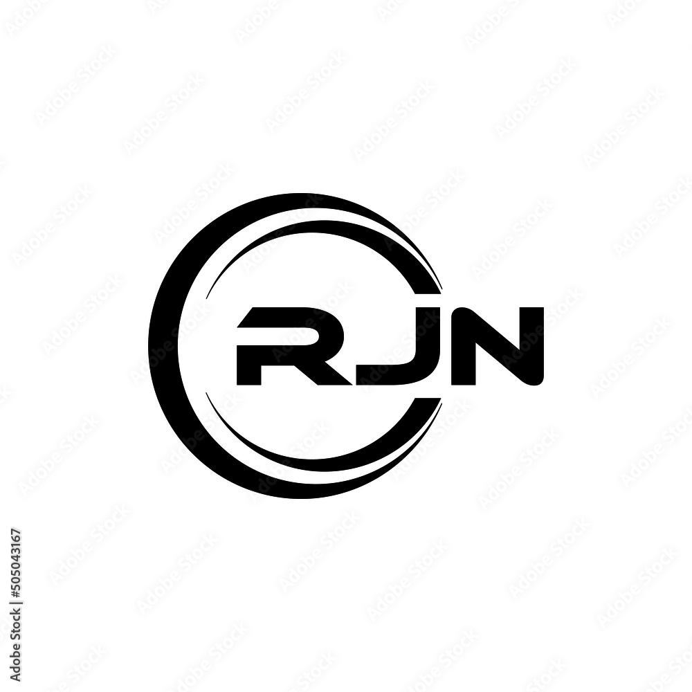 RJN letter logo design with white background in illustrator, vector ...