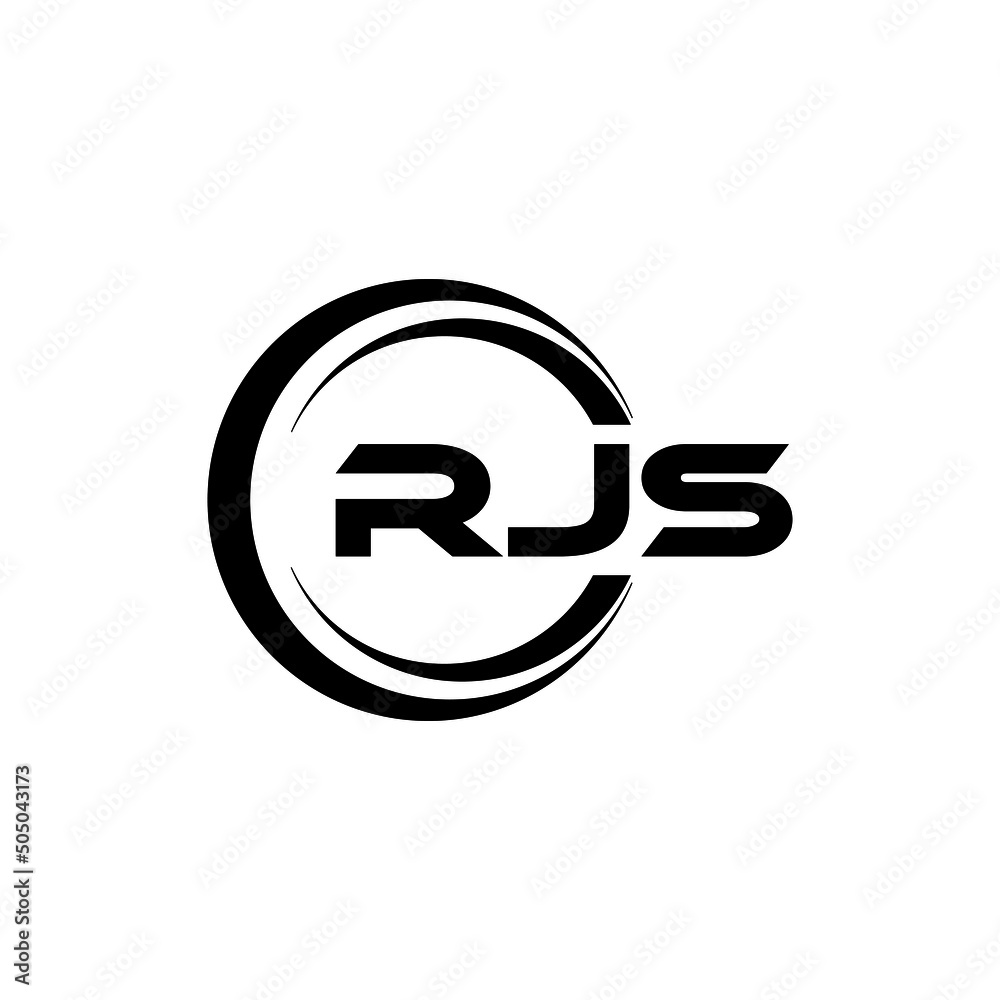 RJS letter logo design with white background in illustrator, vector ...