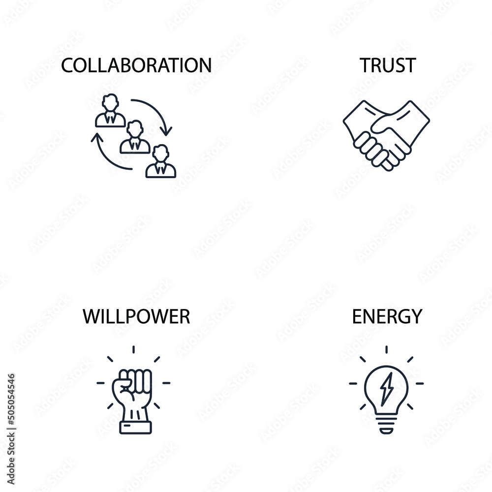 core values icons set . core values pack symbol vector elements for ...