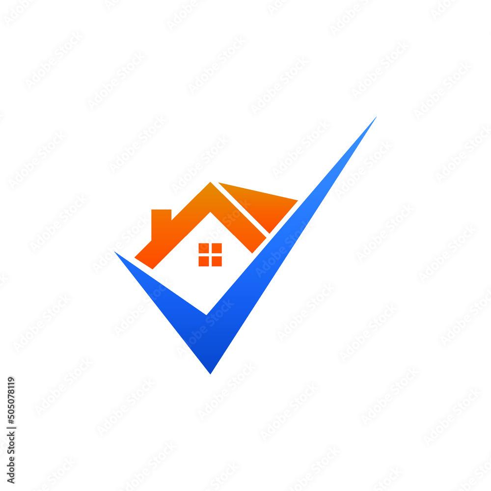 house and check mark logo concept Stock Vector | Adobe Stock