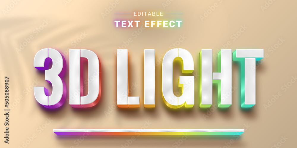 Editable Glowing Text Effect. Cinematic style Stock Vector | Adobe Stock