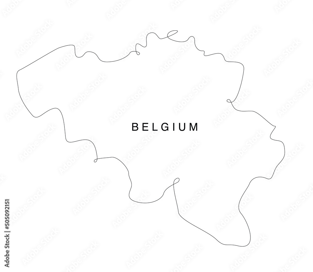 Line art Belgium map. continuous line europe map. vector illustration ...