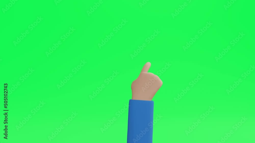 4K Hand Gestures pack. 3D animation of moving hand on Alpha Channel ...