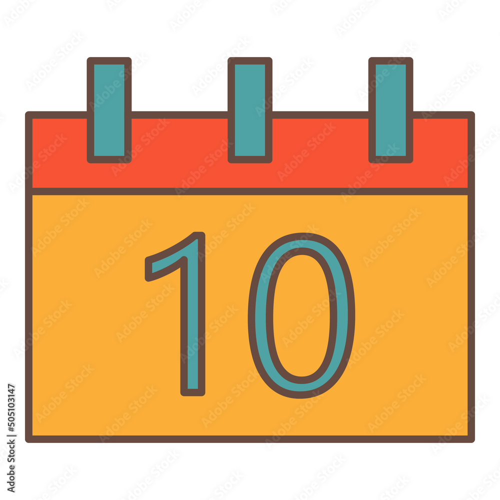 Computer technology calendar office supplies flat vector icons for ...