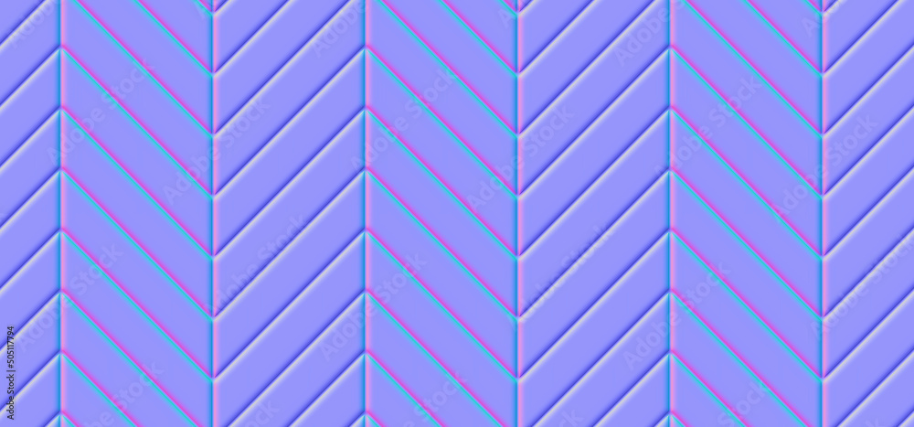 Normal Map Chevron Herringbone Parquet Floor Seamless Pattern With Diagonal Panels Bump Mapping