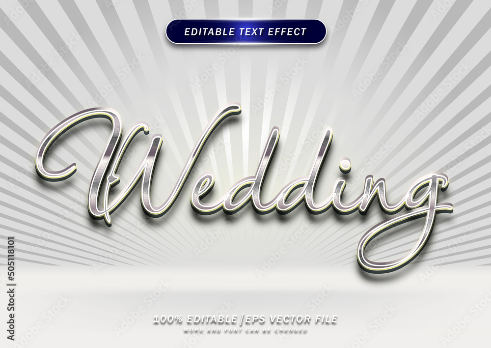 Typogrphy wedding text effect. editable font effect Stock Vector ...