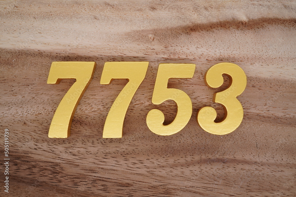 Number 7753 is made of 1 cm thick teak, painted gold on top of real ...