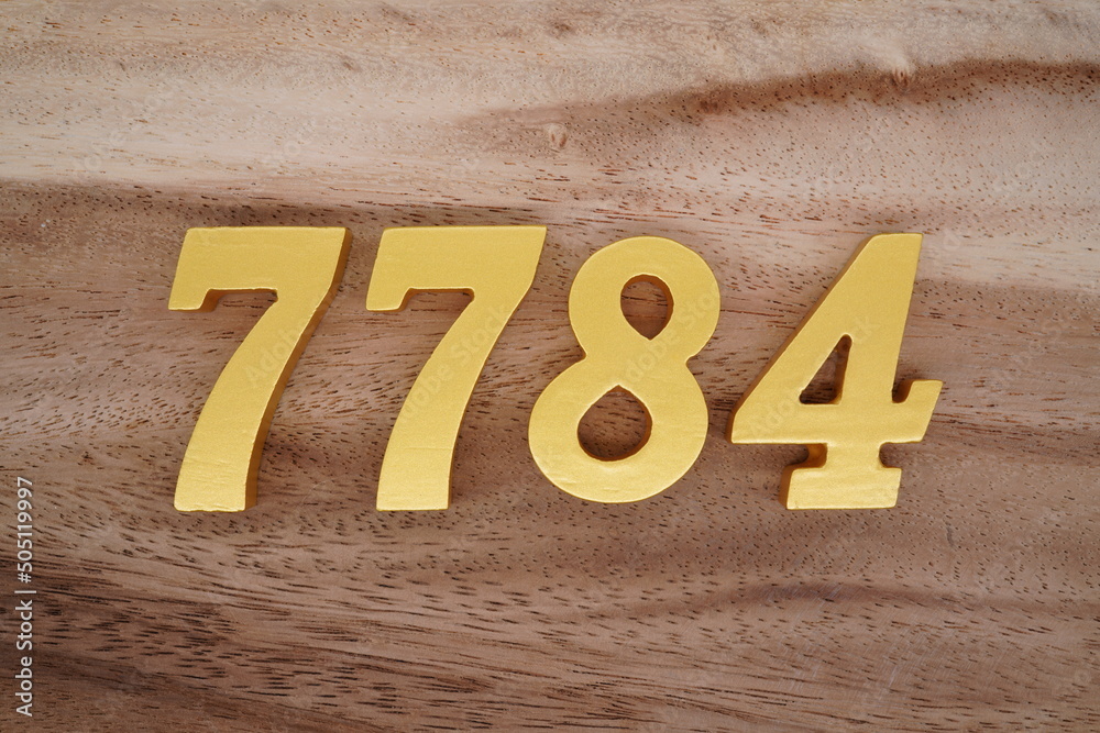 Number 7784 is made of 1 cm thick teak, painted gold on top of real ...
