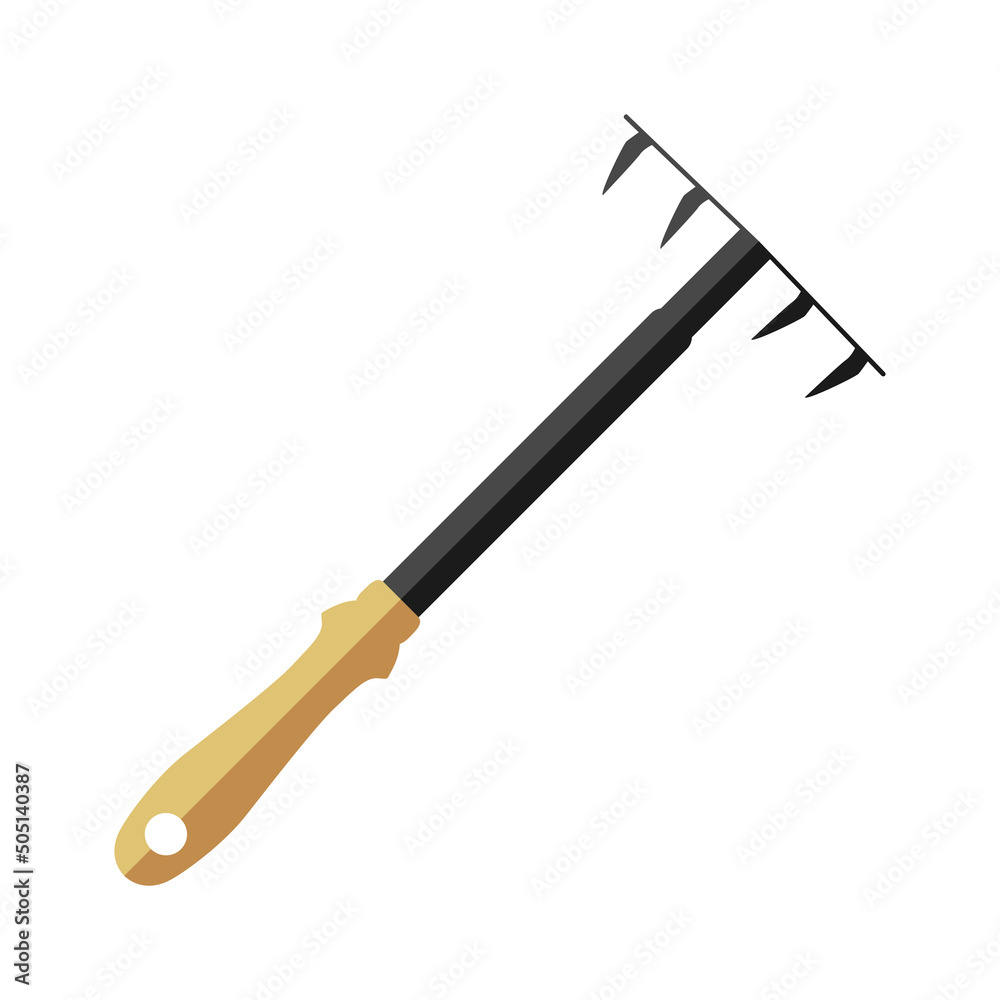 Garden rakes. Small rakes for planting and gardening. Vector ...