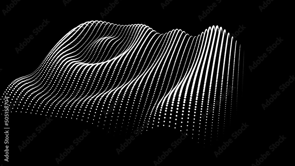 3d dynamic node of big data dots science. Wave infinity sinusoid line ...