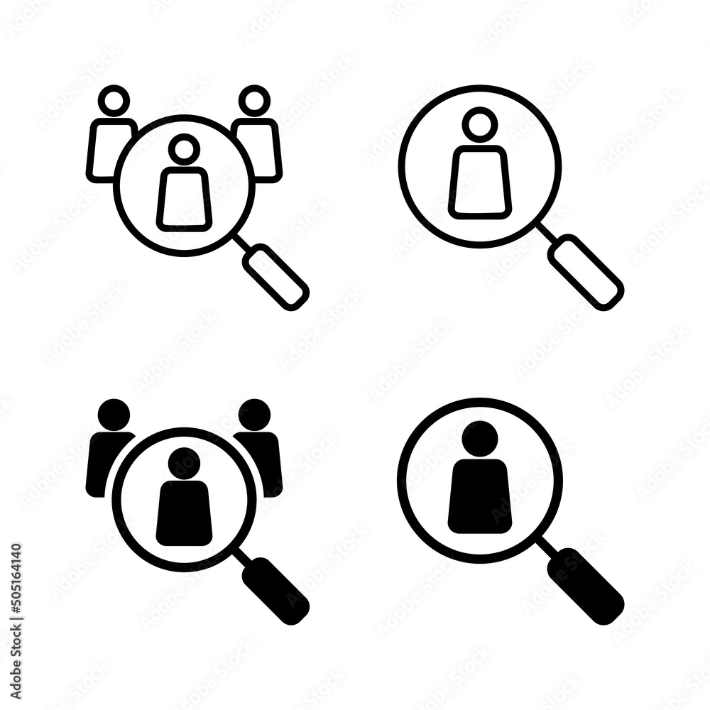 Hiring icons vector. Search job vacancy sign and symbol. Human ...