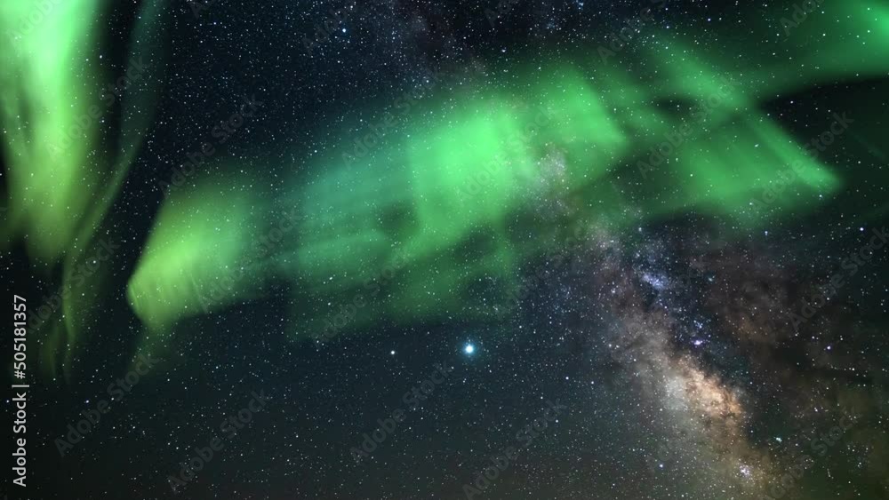 Aurora Green Milky Way Galaxy Loop Southeast Sky Stock Video | Adobe Stock