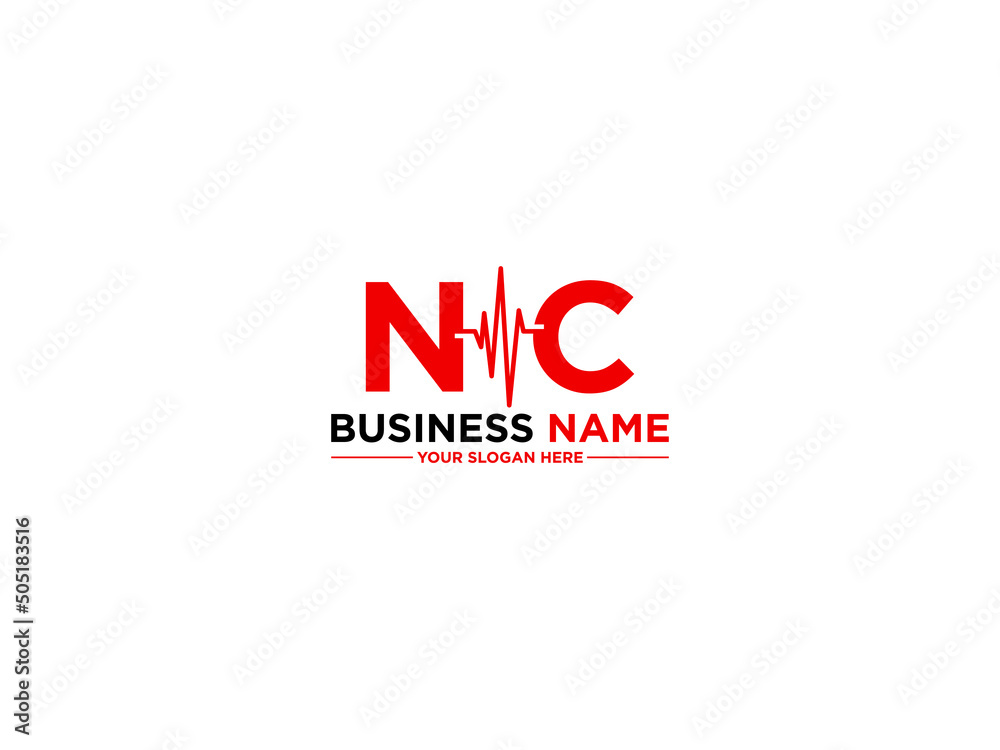 Simple NC Logo Icon, Letter Nc cn Letter Logo Image Vector For Heart ...