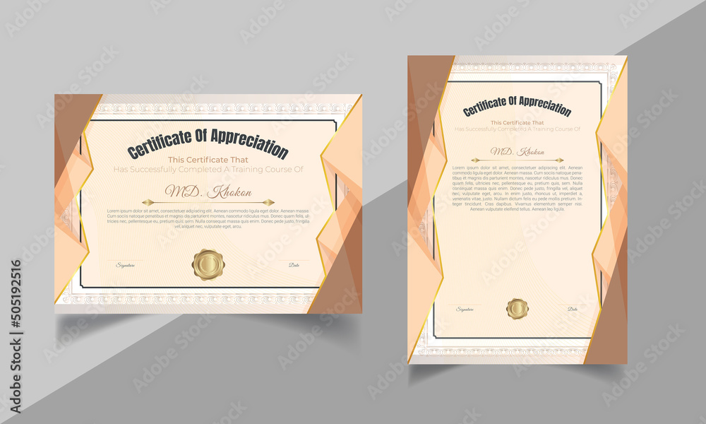 Professional Diploma Certificate Template Design Stock Vector | Adobe Stock