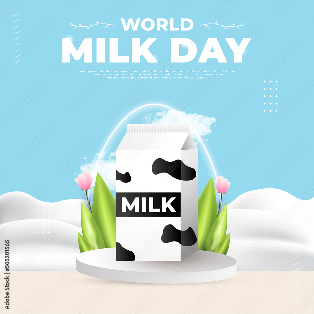 world milk day design, suitable for poster, banner, social media post ...