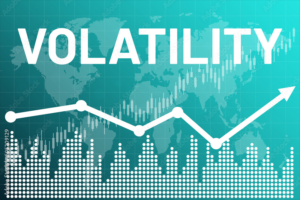 High value of index Volatility graph on cian finance background with ...