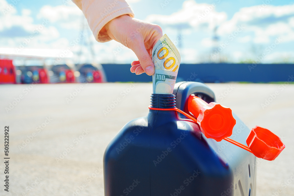 Making fuel reserve and expensive fuel concept. Rise in fuel price ...
