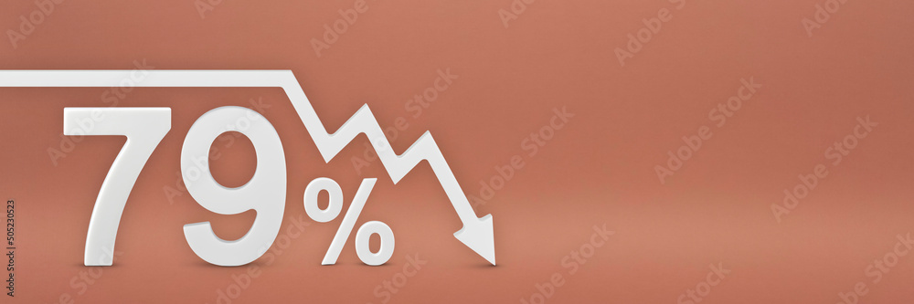 Ilustrace „seventy-nine percent, the arrow on the graph is pointing ...