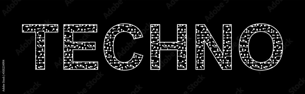 Techno music poster. Festival banner template. Abstract minimal ...