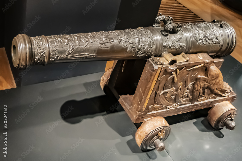 Interior of famous Amsterdam Rijksmuseum dedicated to arts and history ...