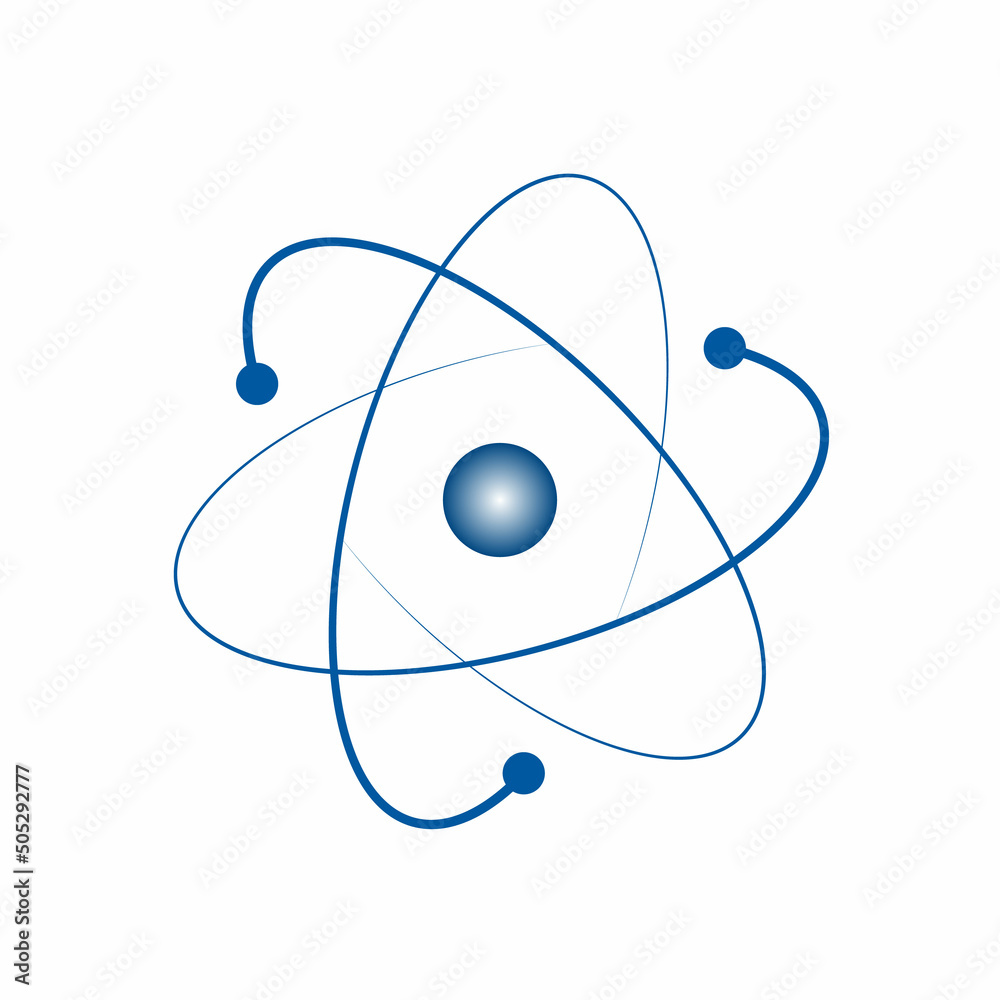 atom structure model. nucleus of protons and neutrons. orbital ...