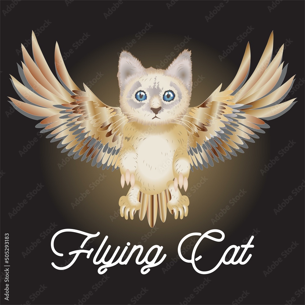 Owls Flying Cat