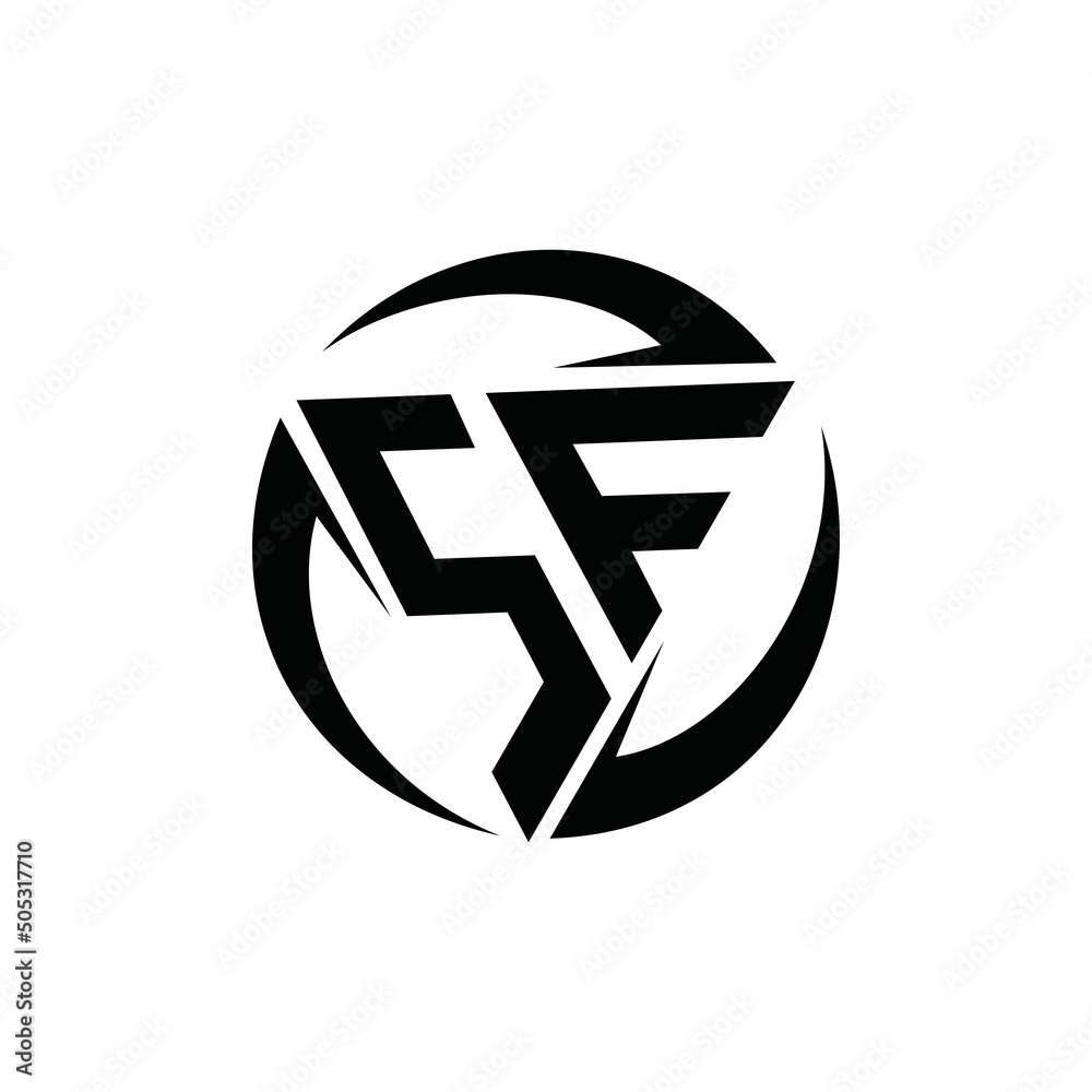 FS Triangle Modern Logo Circle Monogram Design. SF Vector Super Hero ...