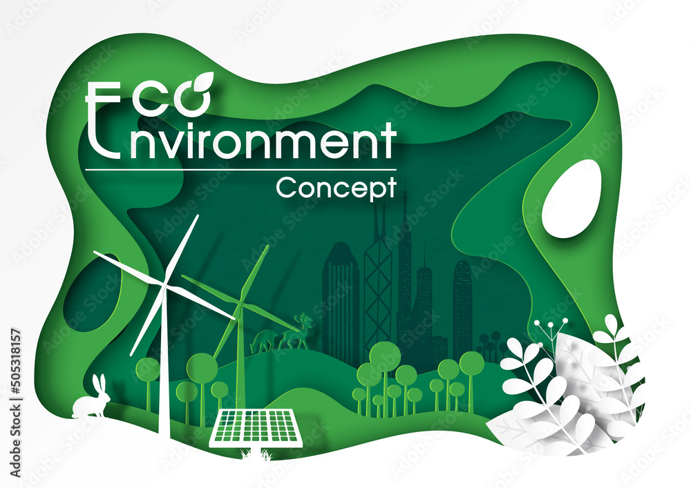 Poster of Eco environment concept and world environment day in paper ...