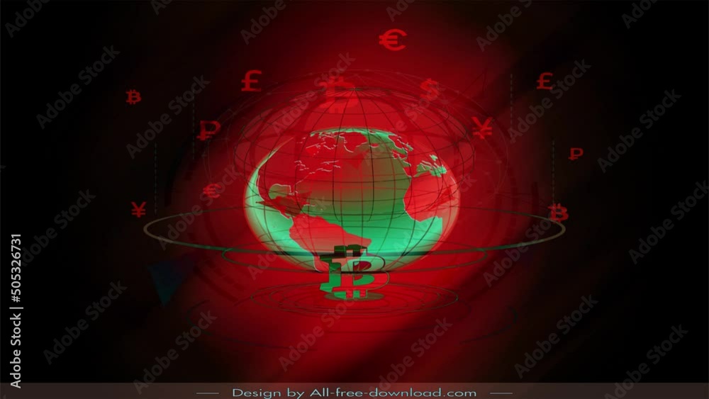 Red color world map news background Stock Video | Adobe Stock