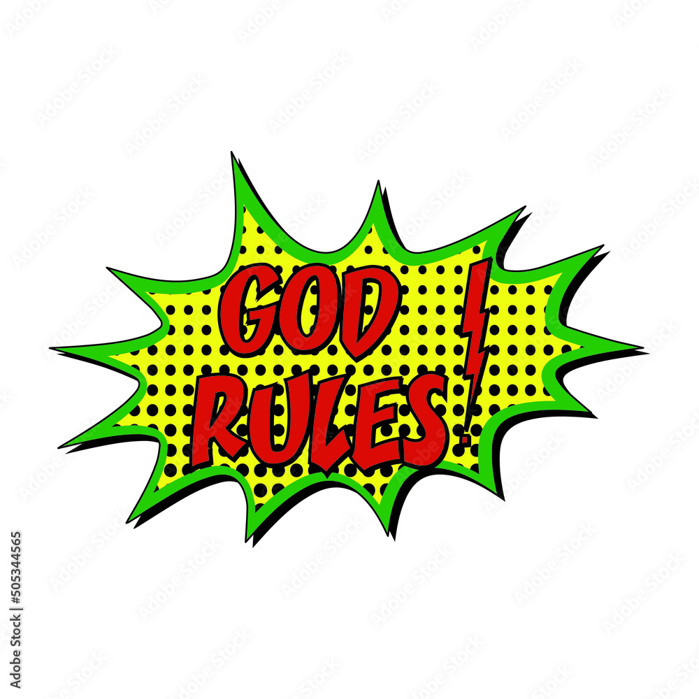 God rules comic burst vector sign Stock Vector | Adobe Stock