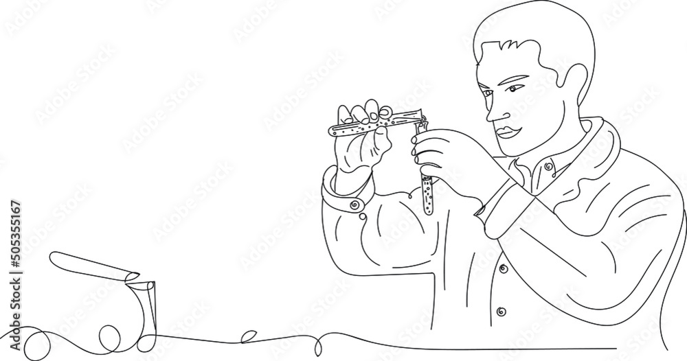 Pathology logo, Test tube silhouette, Outline sketch drawing of ...