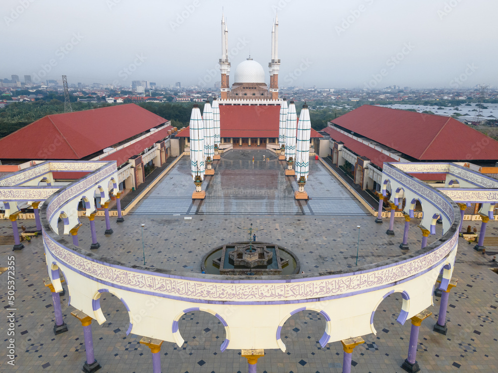 Semarang, Indonesia - Mar 25 2022 : Aerial photo of Grand Mosque of ...