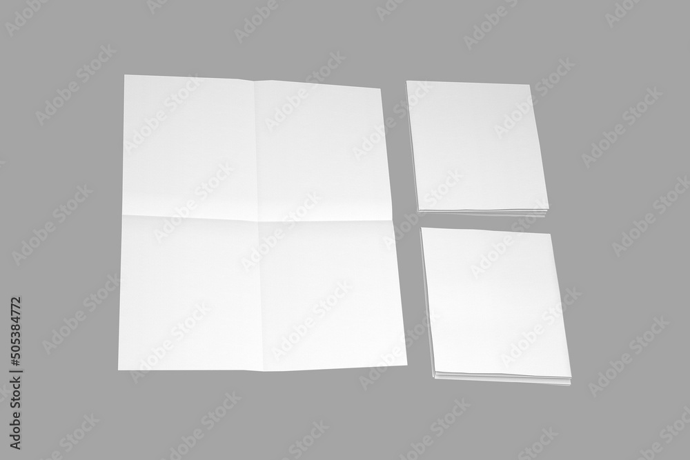 Blank of folded in a quarter paper. Realistic paper with shadow. mockup ...