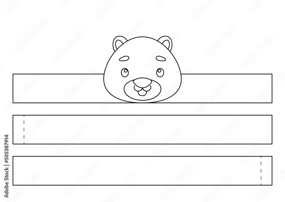 Printable beaver paper crown. Fun accessory for entertainment. Diy cut ...