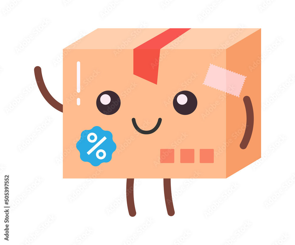 Cartoon parcel. Delivery Service. Vector illustration Stock Vector ...