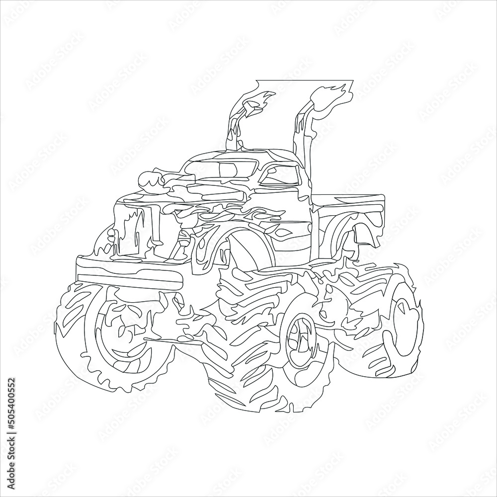 Cartoon Funny Car Vector Monster Truck Coloring Page Modern Car cartoon-funny-car-vector-monster-truck-coloring-page-modern-car