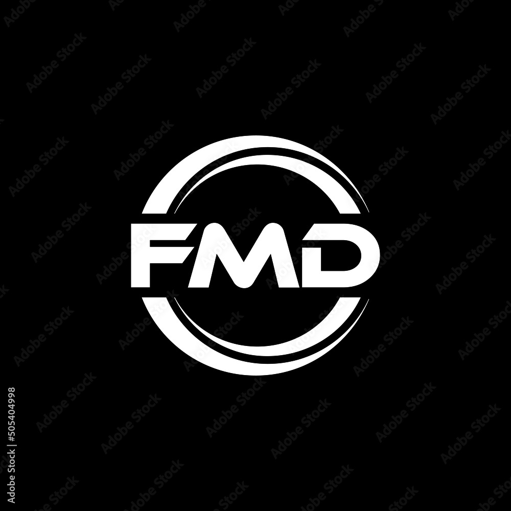 FMD letter logo design with black background in illustrator, vector ...