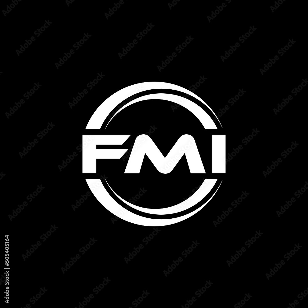 FMI letter logo design with black background in illustrator, vector ...