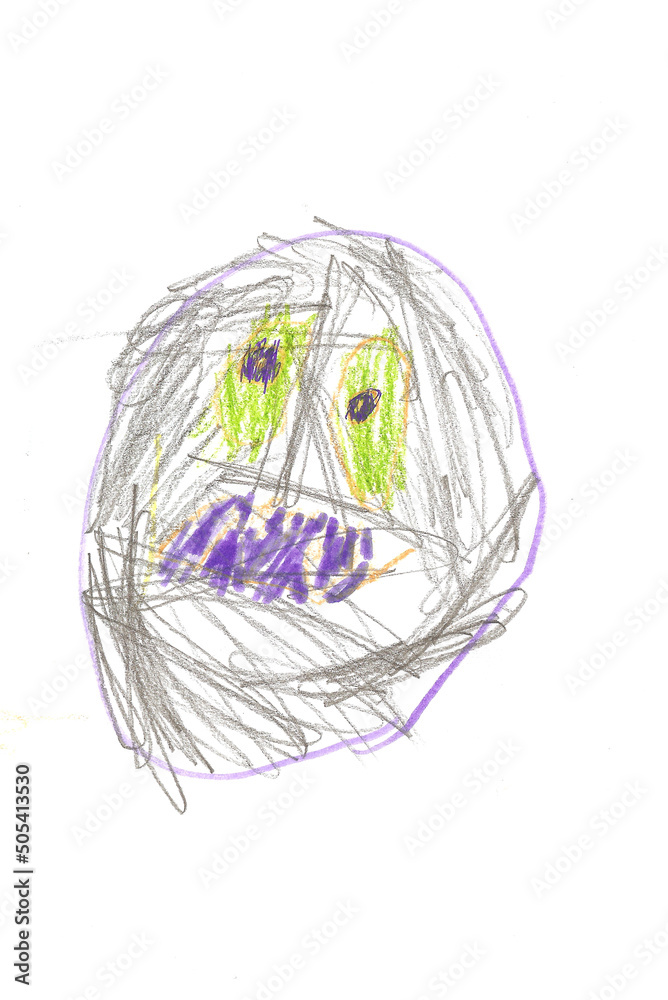 children's drawing with pencils - smile Children Art style drawing with ...