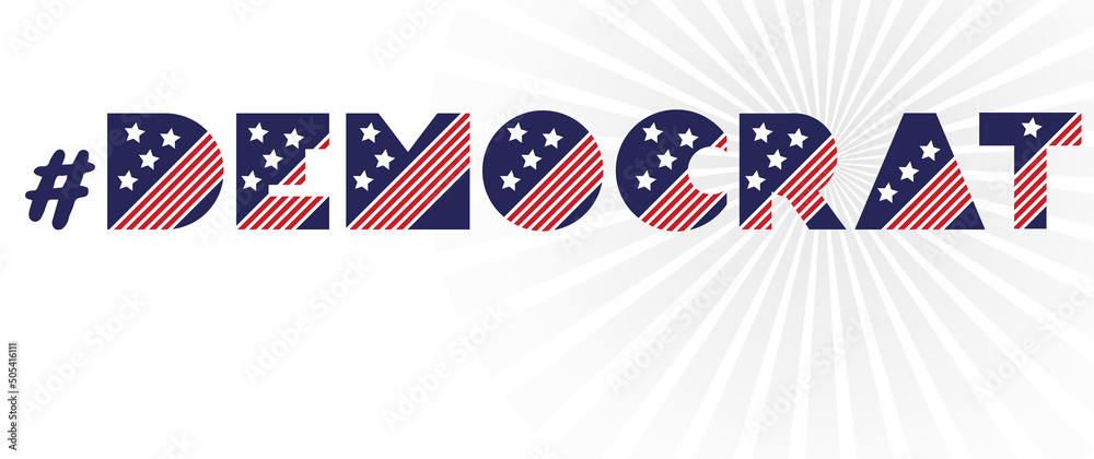 Hashtag midterm election banner on white background. 2022 political ...